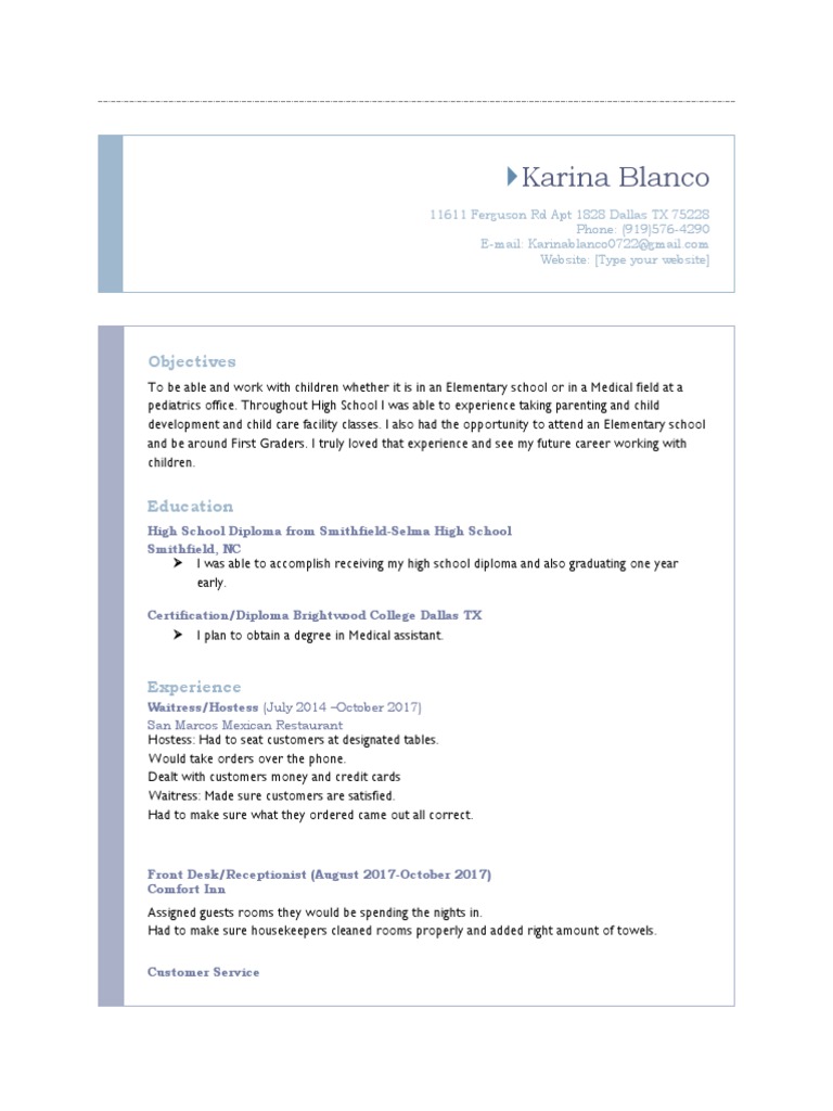 Karina Blanco Resume | PDF