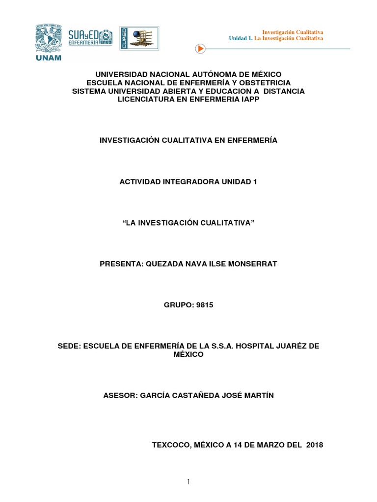 Act Integ U1 | PDF | Enfermería | Science