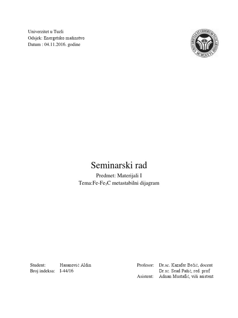 Seminarski Materijali I | PDF