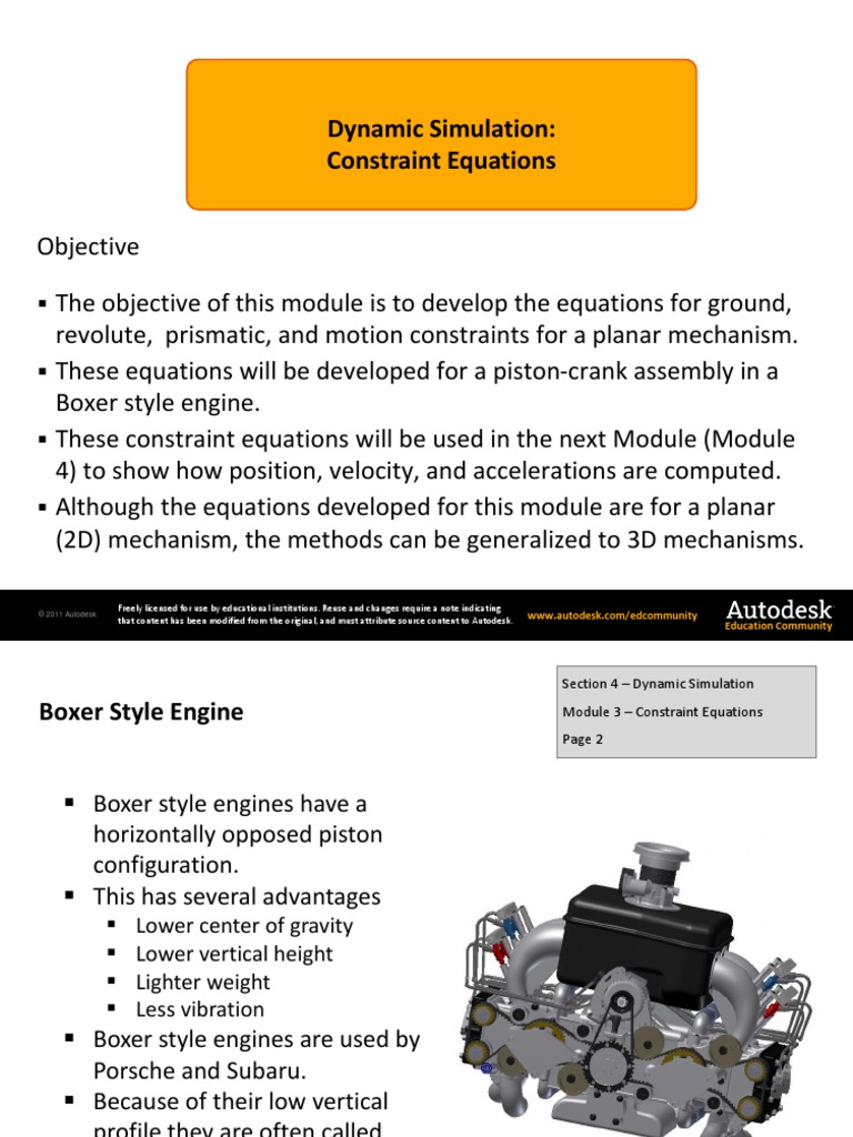 Dynamic Simulation: Constraint Equations | PDF | Euclidean Vector | Engines