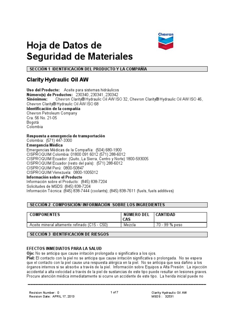 Aceite Chevron | PDF | Solubilidad | Combustión