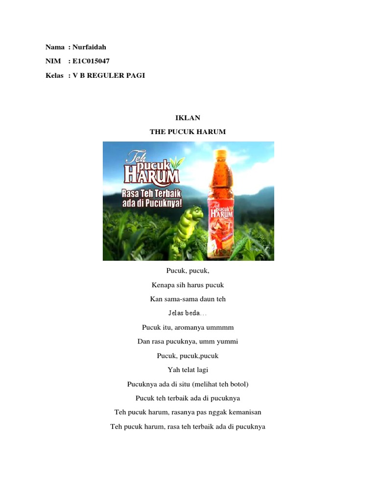 Analisis Iklan Teh Pucuk Harum | PDF