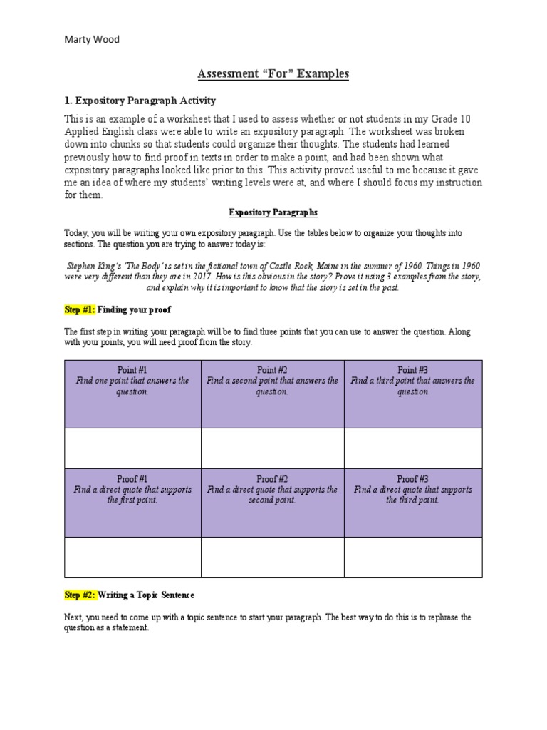 Assessment For | PDF | William Shakespeare | Question