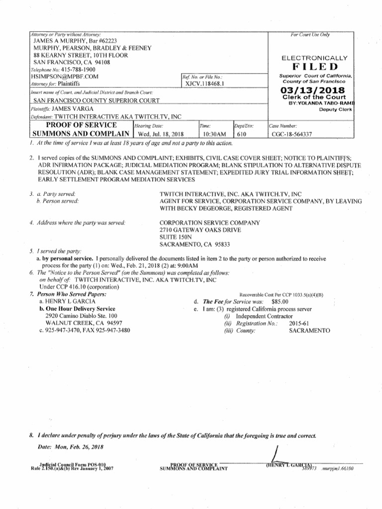 Twitch Lawsuit | PDF