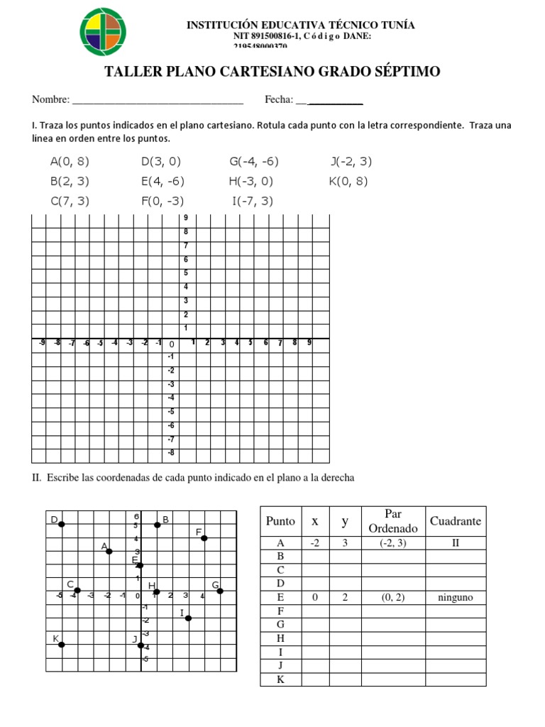 23 Copias Taller Plano Cartesiano Grado Septimo Dos | PDF | Sistema de ... 23 Copias Taller Plano Cartesiano Grado Septimo Dos | PDF | Sistema de ...