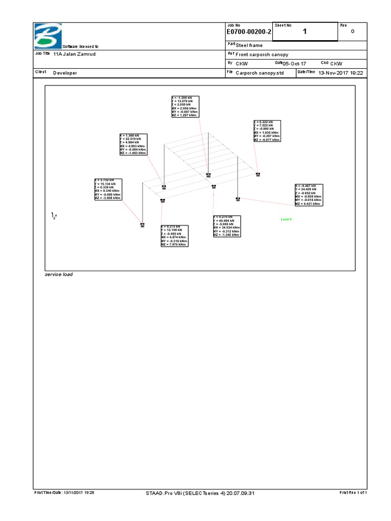 Structural analysis of a front canopy for a residential property ...