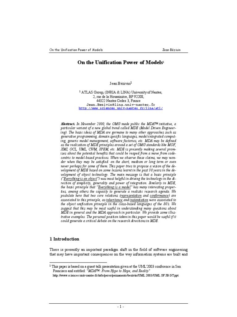 On The Unification Power of Models | PDF | Class (Computer Programming ...