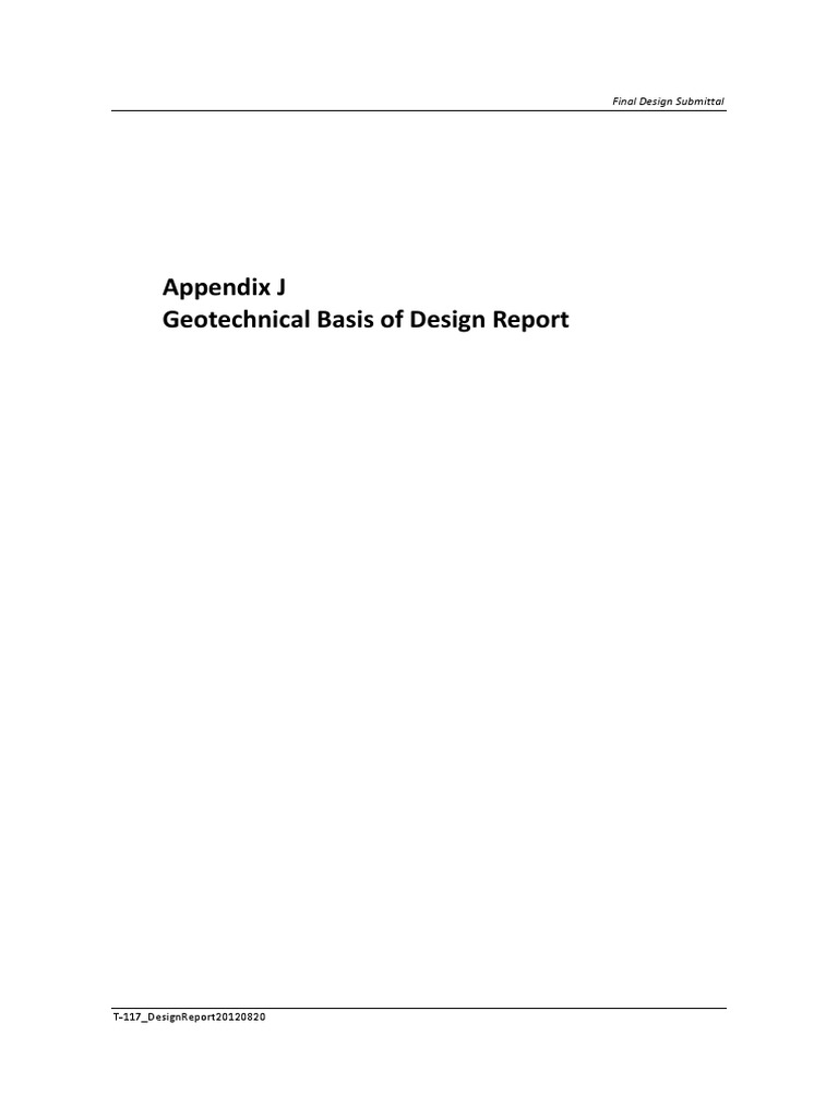 Geotechnical Basis of Design Report | PDF | Geotechnical Engineering ...