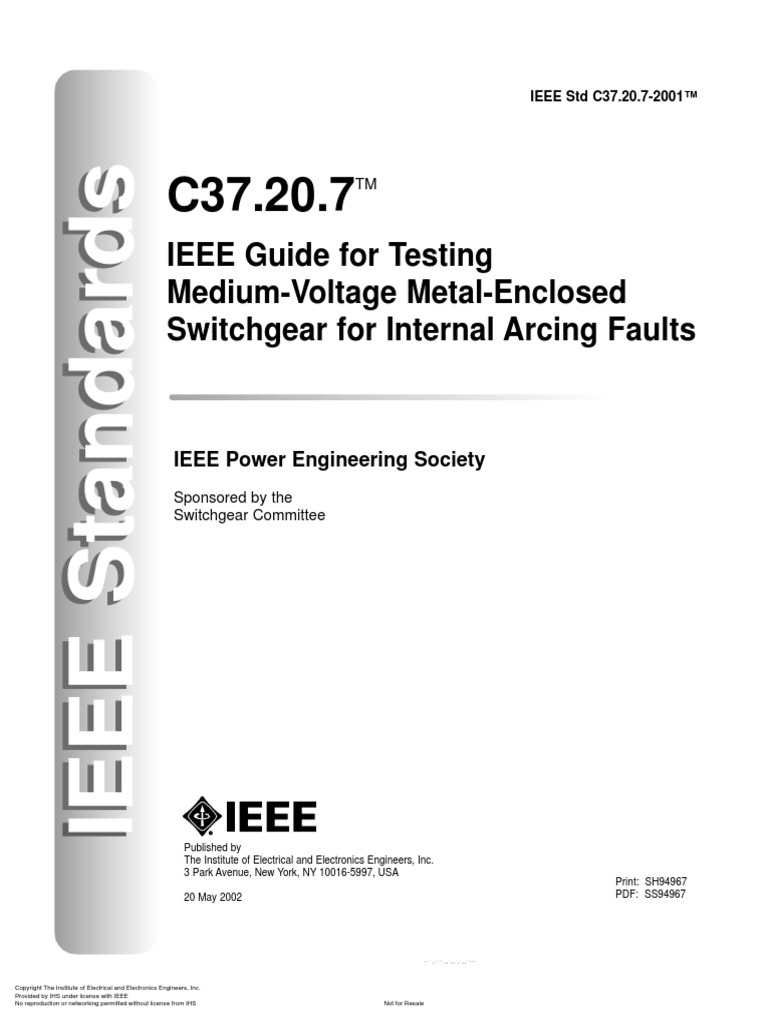 IEEE STD C37.20.7-2001 IEEE Guide For Testing Medium-Voltage Metal ...