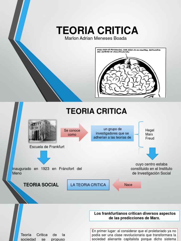 Teoria Critica | PDF | La teoría crítica | Escuela de Frankfurt