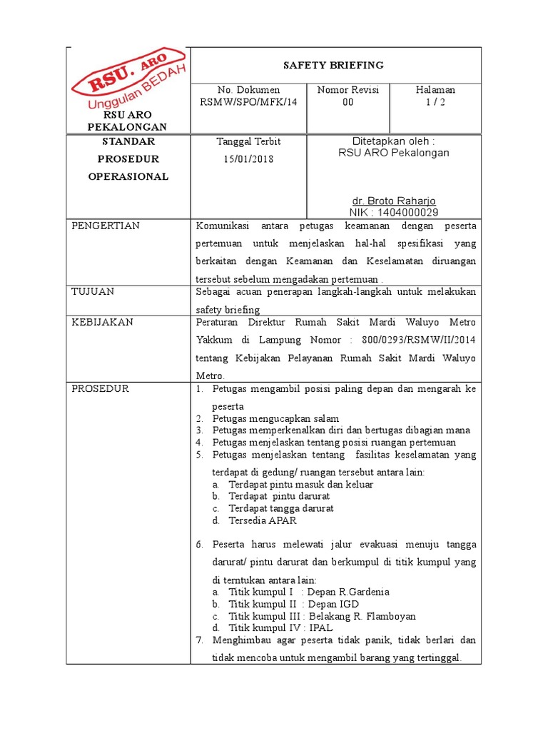 Spo Safety Briefing | PDF