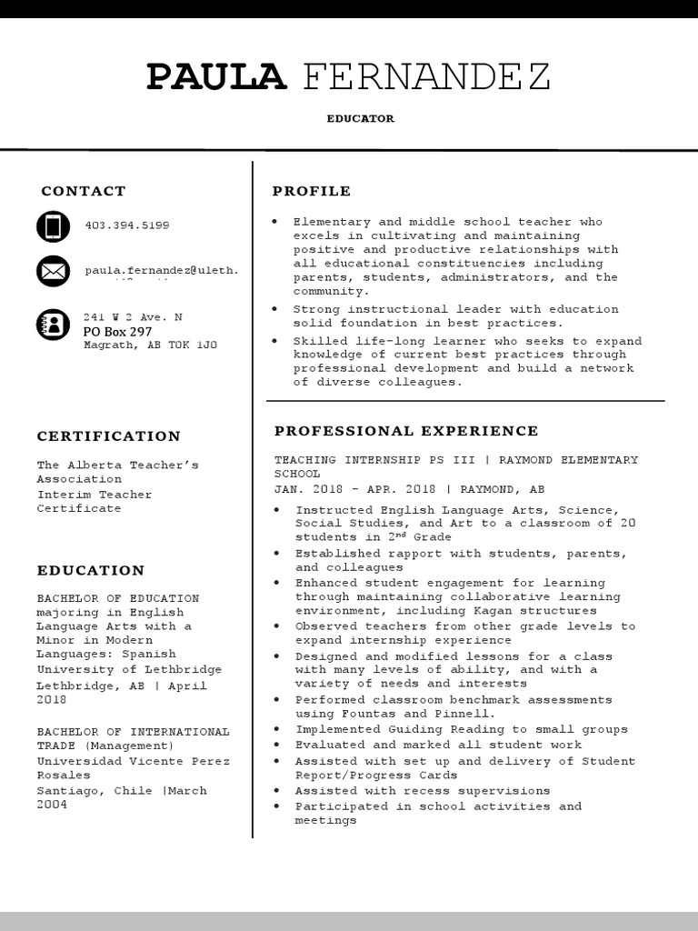 Paula Fernandez Resume | PDF | Schools | Teachers