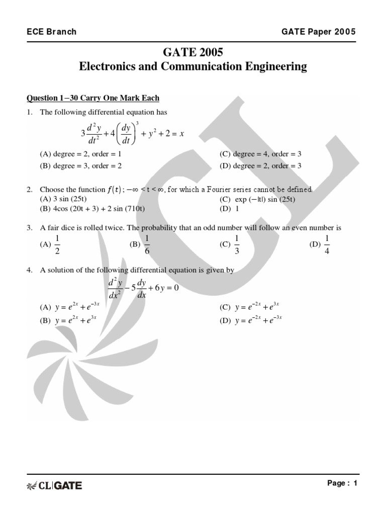 GATE ECE 2006 Actual Paper | PDF | Bipolar Junction Transistor | Transistor