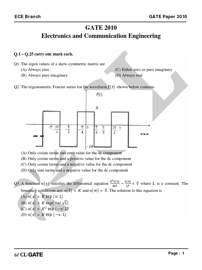 GATE ECE 2011 Actual Paper | PDF | Bipolar Junction Transistor | Amplifier