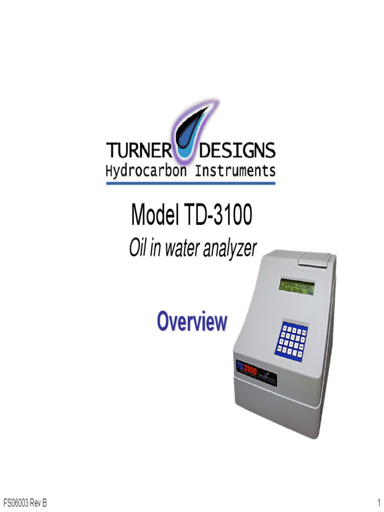 03 1 TD3100 Manual Traning | PDF | Calibration | Solvent