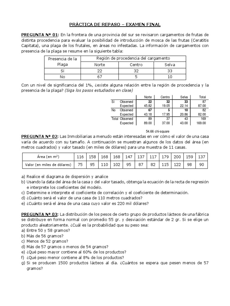 Análisis de preguntas de un examen final sobre estadística | PDF | Muestreo (Estadísticas ...