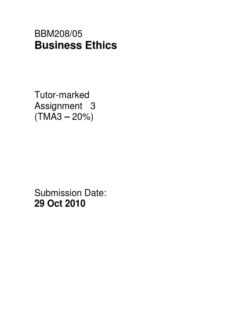 Business Ethics Assignment 3 | PDF | Business Ethics | Employment
