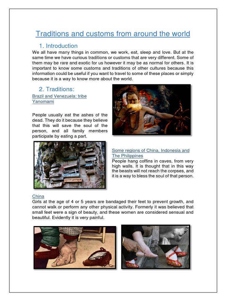 Traditions Around the World: A Survey of Cultural Customs and Practices ...