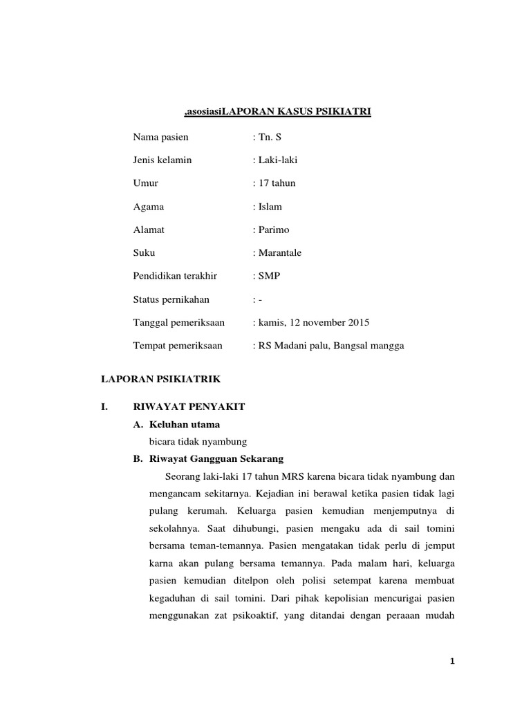 contoh laporan kasus