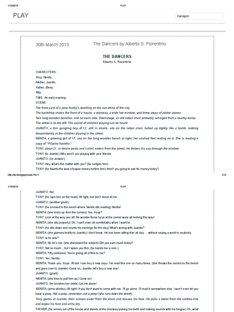 The Dancers - Script