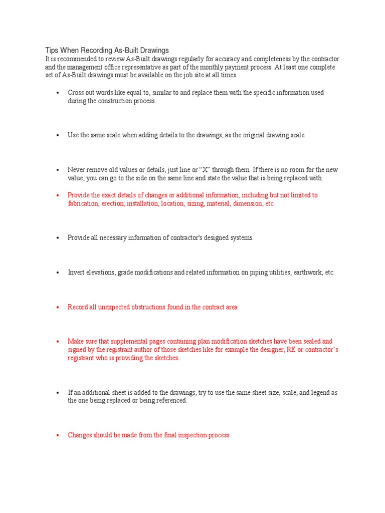 As-Built Plan Procedure | PDF | Technical Drawing | Business