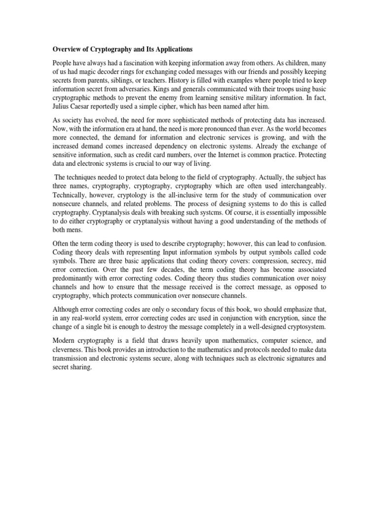 Introduction And 1 1 1 Pdf Cryptography Key Cryptography