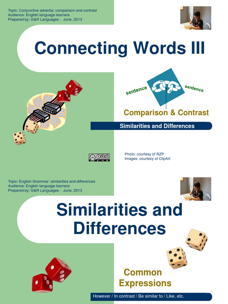 Connecting Words Similarities and Differences | PDF | English Language ...