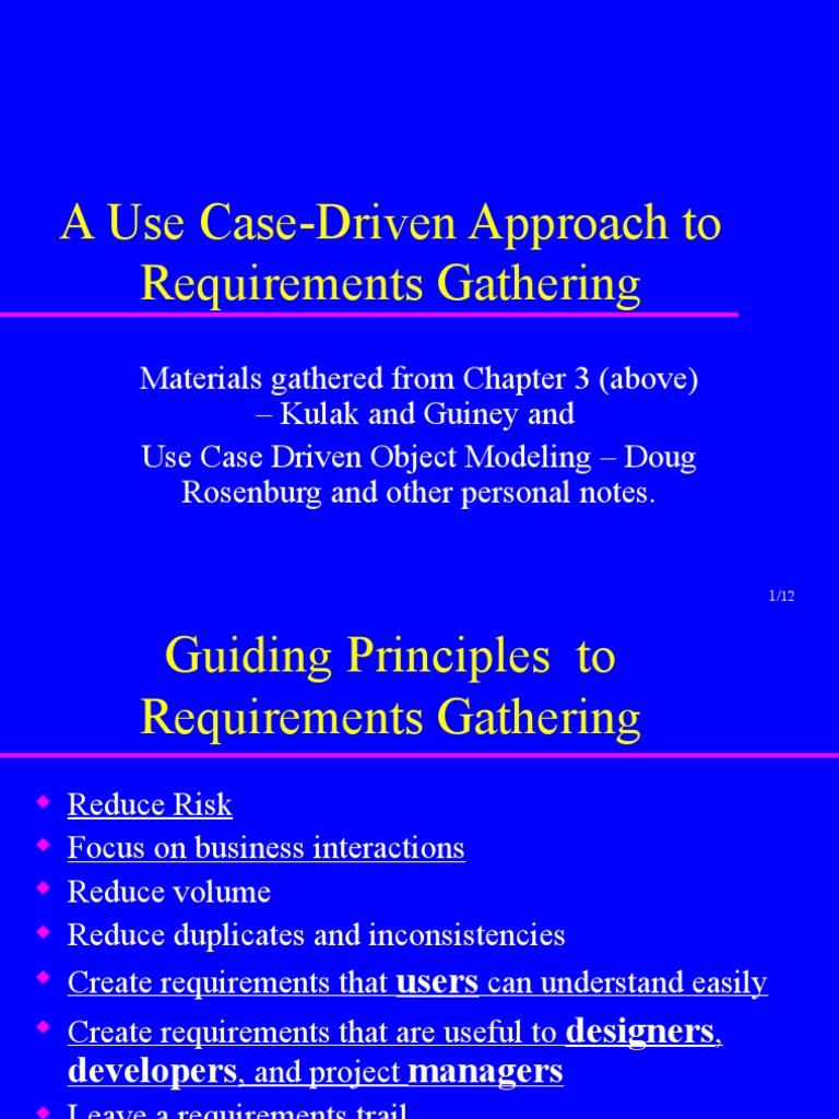 A Use Case-Driven Approach To Requirements Gathering | PDF | Use Case | Software Development Process