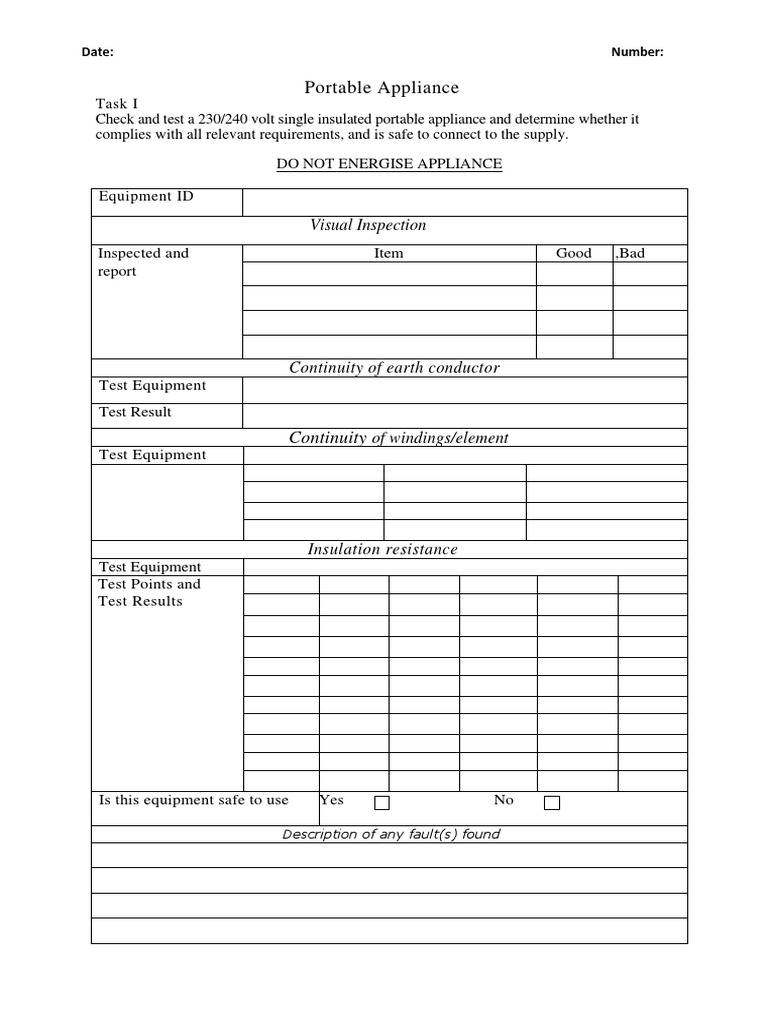 Portable Appliance Test Report | PDF