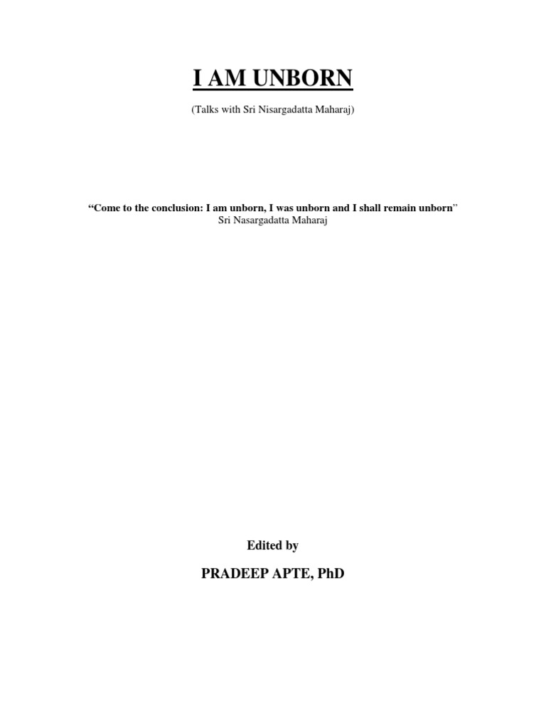 I Am Unborn | PDF | Consciousness | Mind