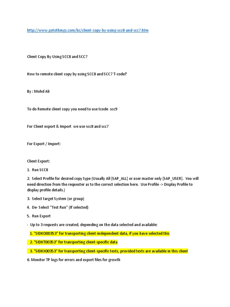 Client Copy by Using SCC8 and SCC7 | PDF | Computer Architecture ...
