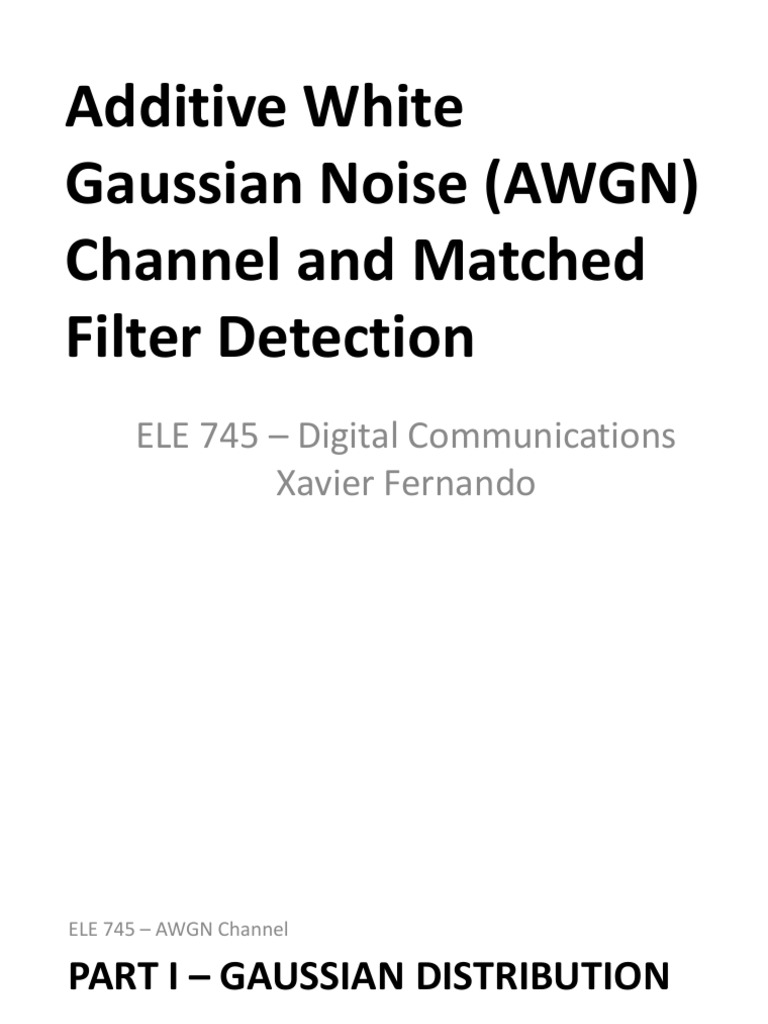 Digital Comm: AWGN & Detection | PDF | Normal Distribution | Probability