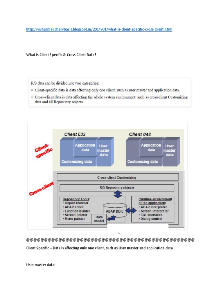 What Is Client Specific & Cross Client Data | PDF | User (Computing ...