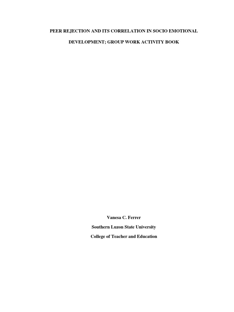Peer Rejection and Socio-Emotional Impact | PDF