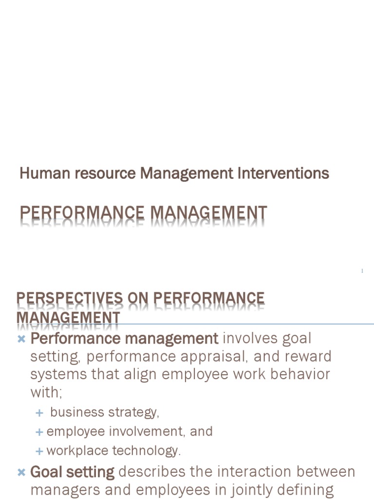 HRM Interventions - Performance Management | PDF | Performance ...