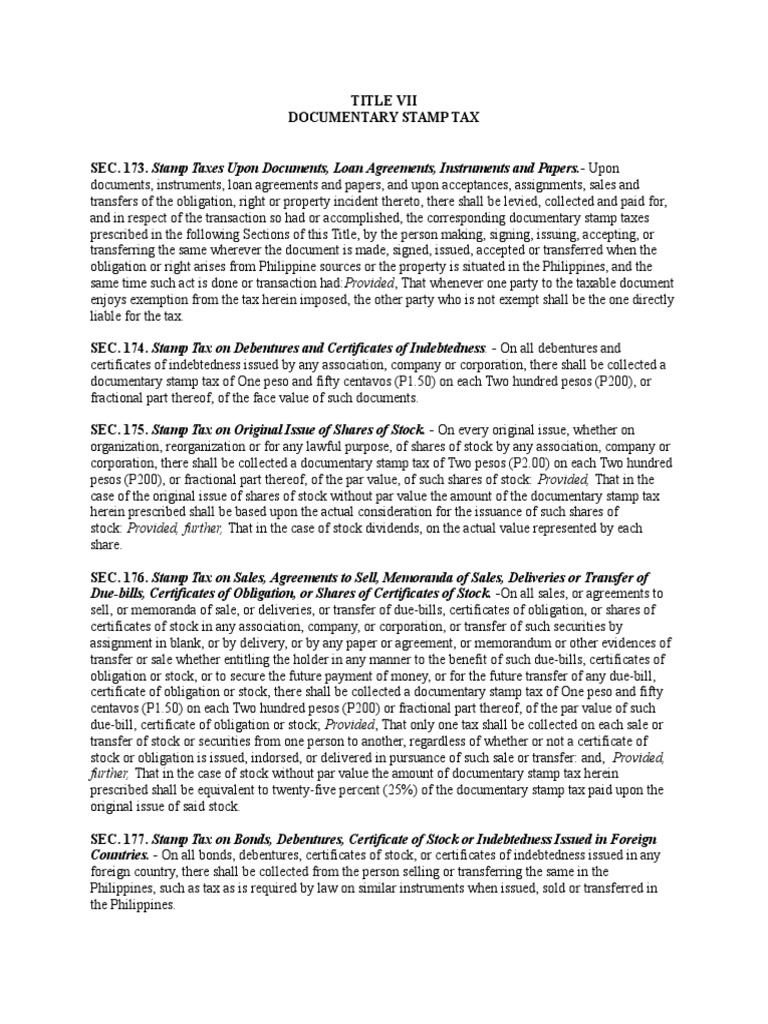 Documentary Stamp Tax Overview | PDF | Promissory Note | Negotiable ...