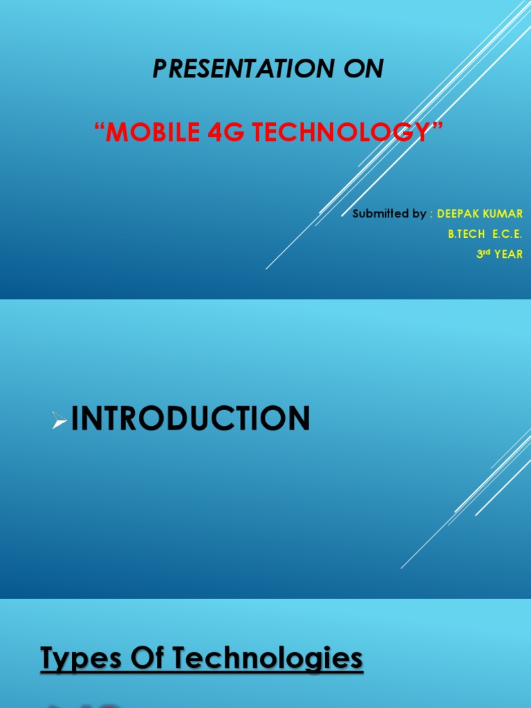 Presentation On 4G Technology | PDF | 4 G | Internet Protocols
