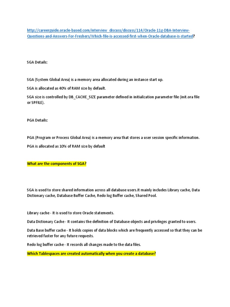 SGA and PGA | PDF | Oracle Database | Cache (Computing)