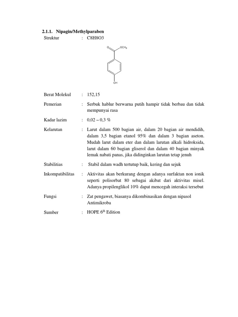 Nipagin Nipasol | PDF