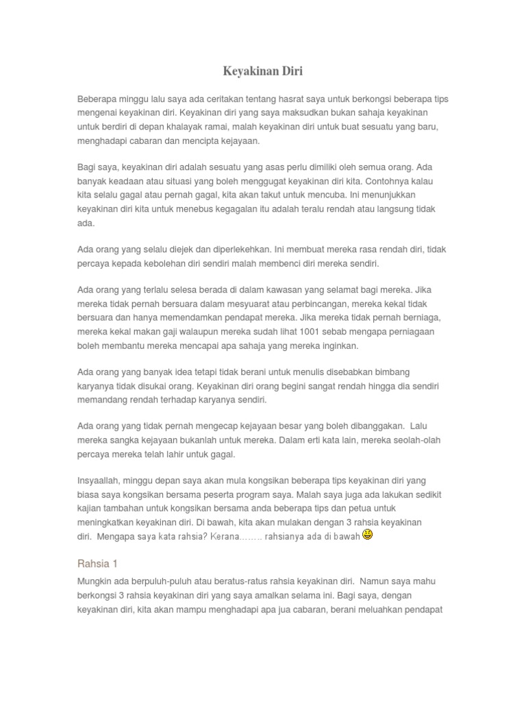 Keyakinan Diri | PDF