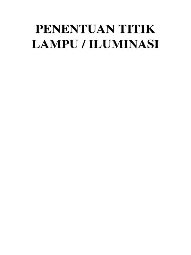 Penentuan Titik Lampu / Iluminasi | PDF