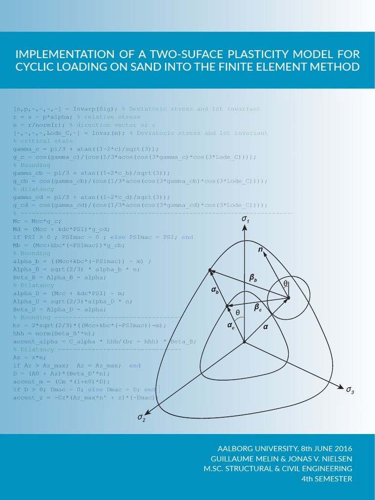 Implementation of A Two-Surface Plasticity Model For Cyclic Loading in Sand Into The Finite ...
