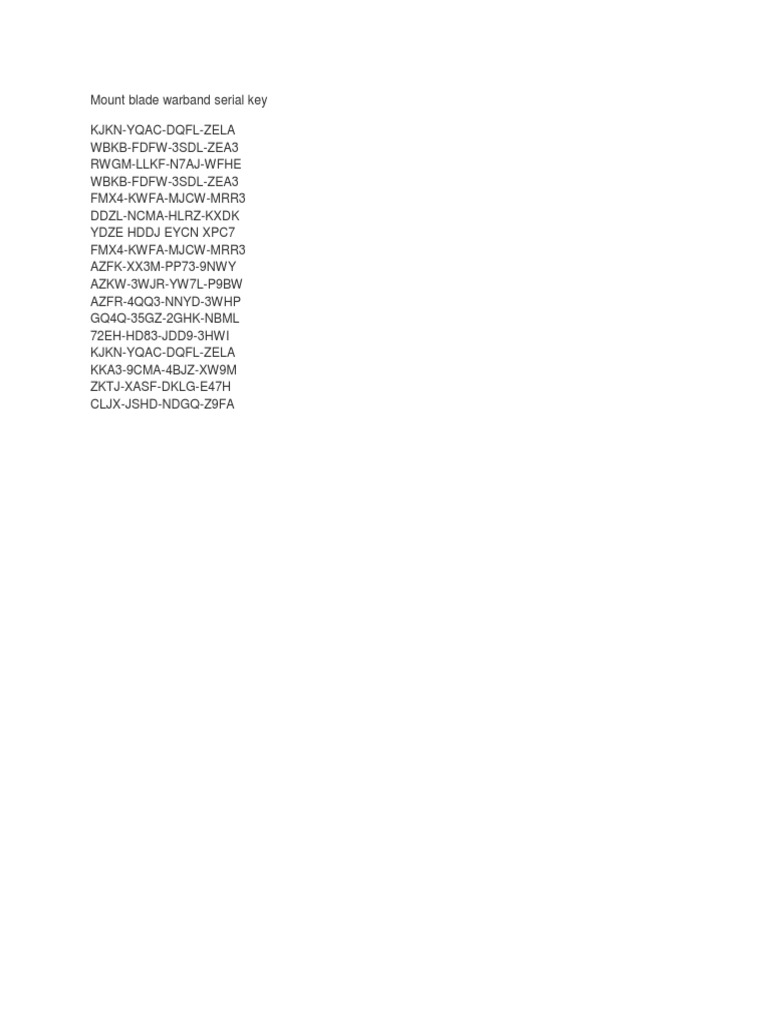 Mount Blade Warband Serial Key | PDF | Leisure