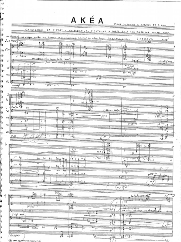 Xenakis, Iannis - Akea PDF | PDF