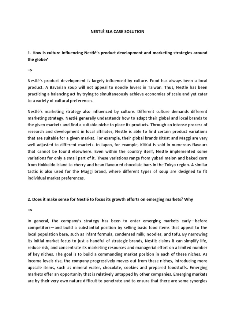 Nestlé Sla Case Solution | PDF | Nestlé | Strategic Management