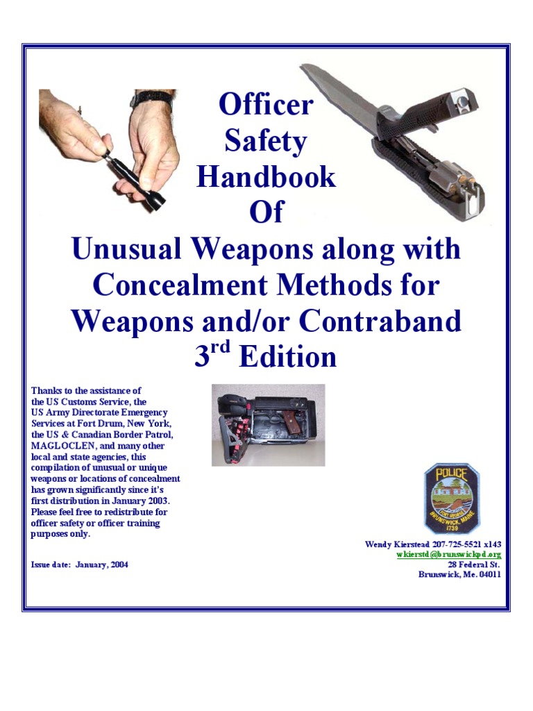 Officer Safety Handbook of Unusual Weapons Along With Concealment ...