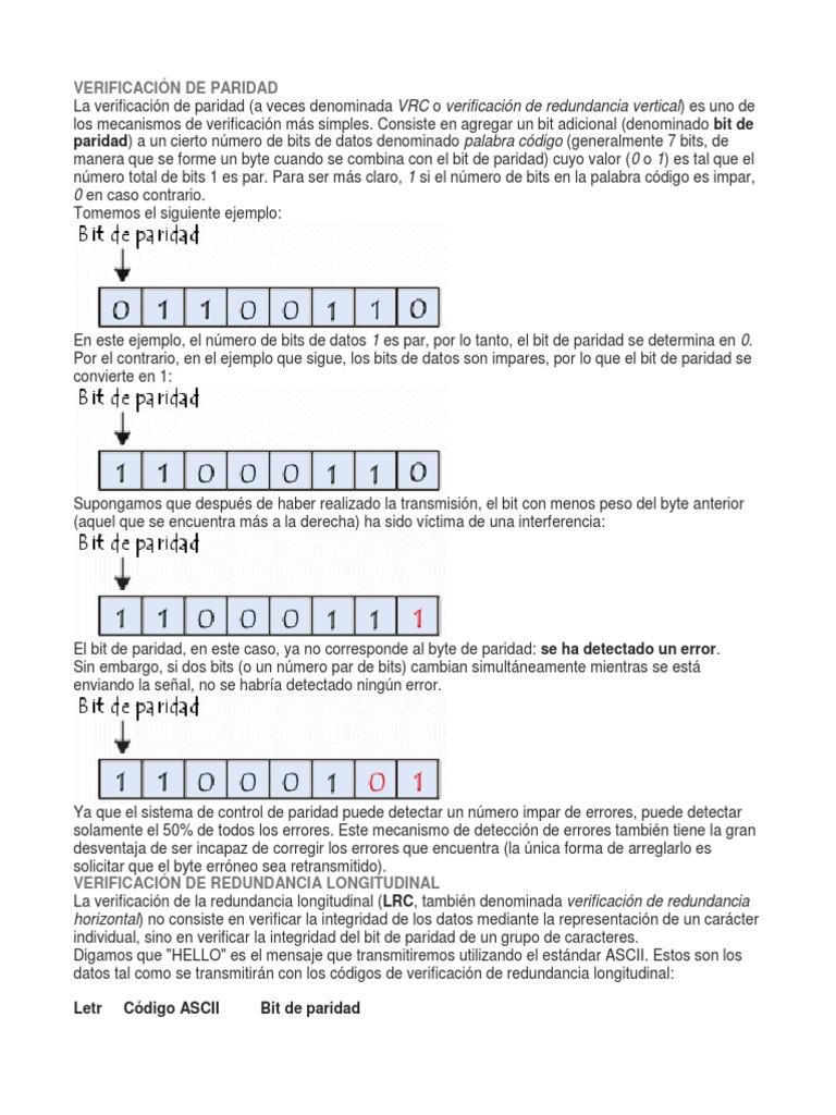 VRC LRC CRC | PDF | Detección y corrección de errores | Poco