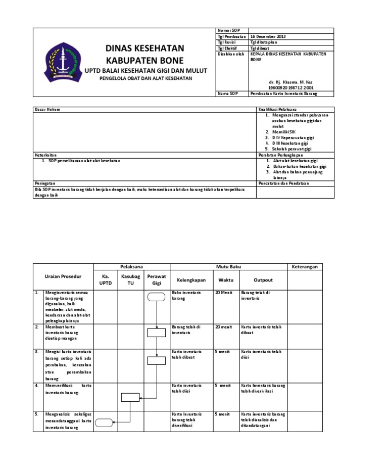 SOP Inventaris bARANG | PDF