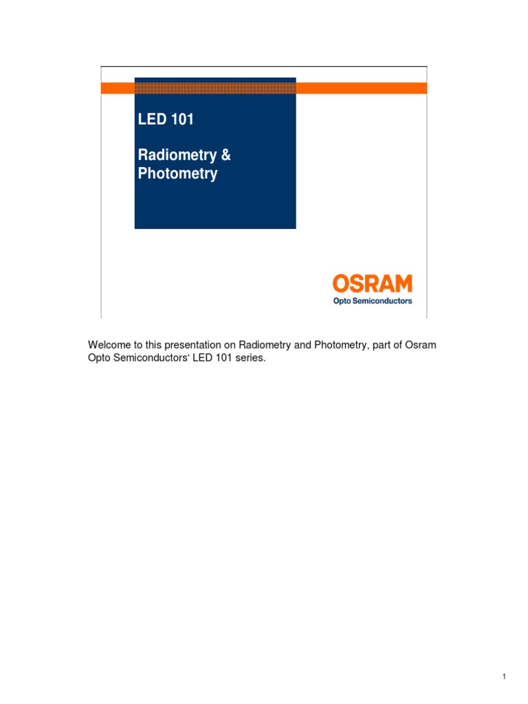 Radiometry & Photometry Explained | PDF | Securities Act Of 1933 ...