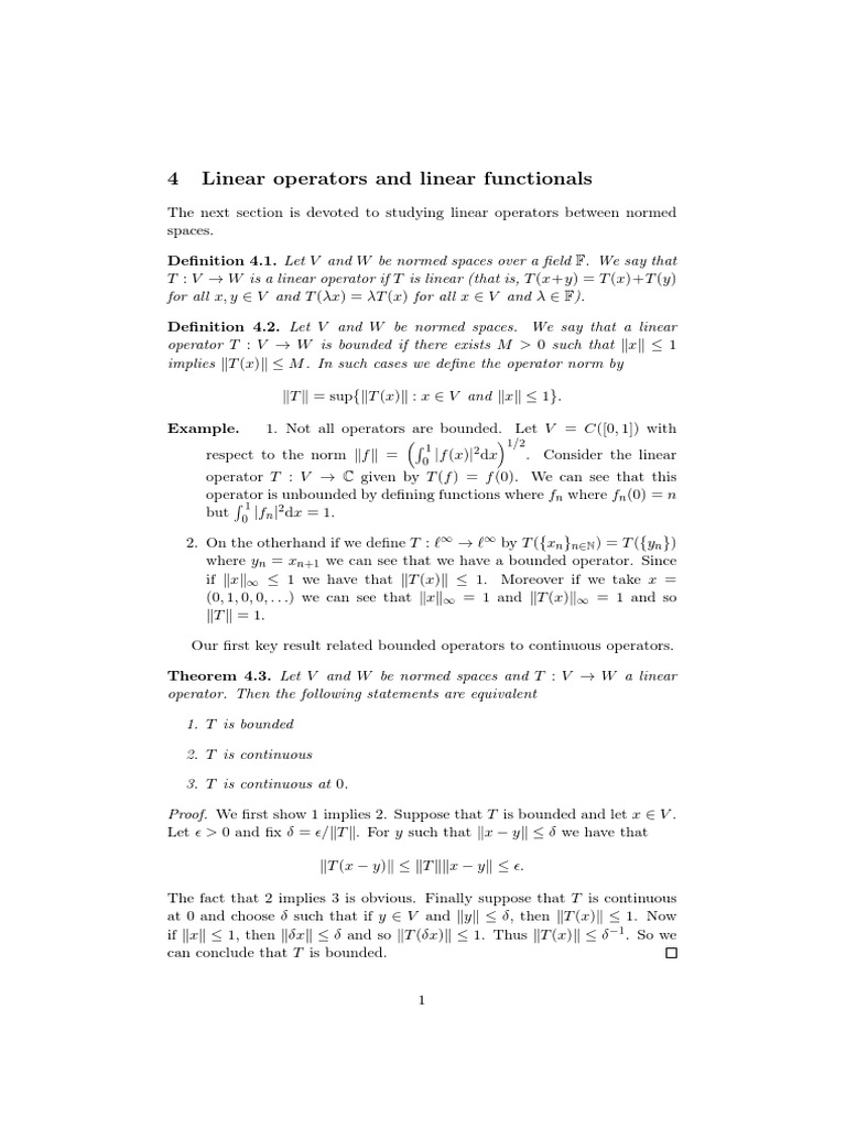 Linear Functionals | PDF | Banach Space | Functional Analysis